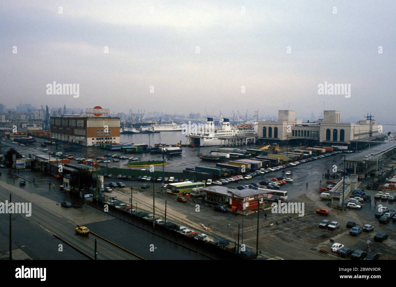 Naples Harbour and ferry port, Italy pictured in 1989 Stock Photo - Alamy