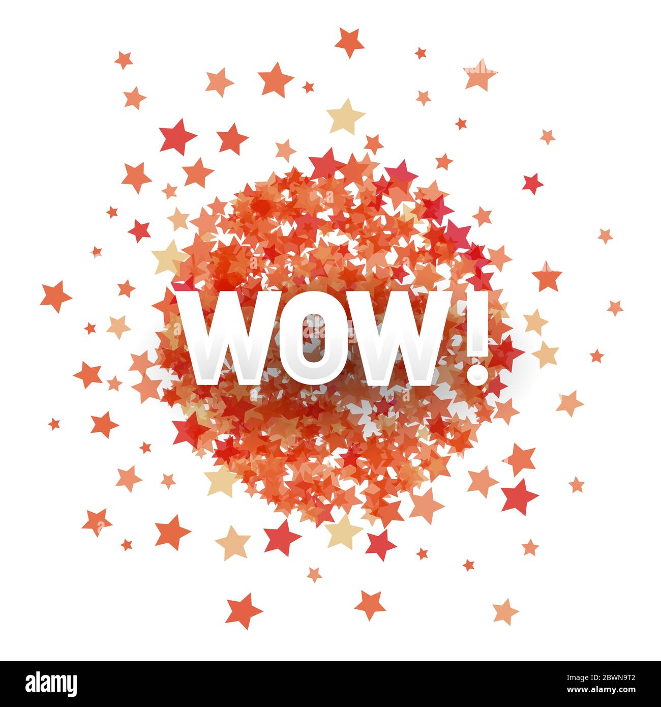 WOW Lettering on Red Transparent Starry Background for Web Banners ...