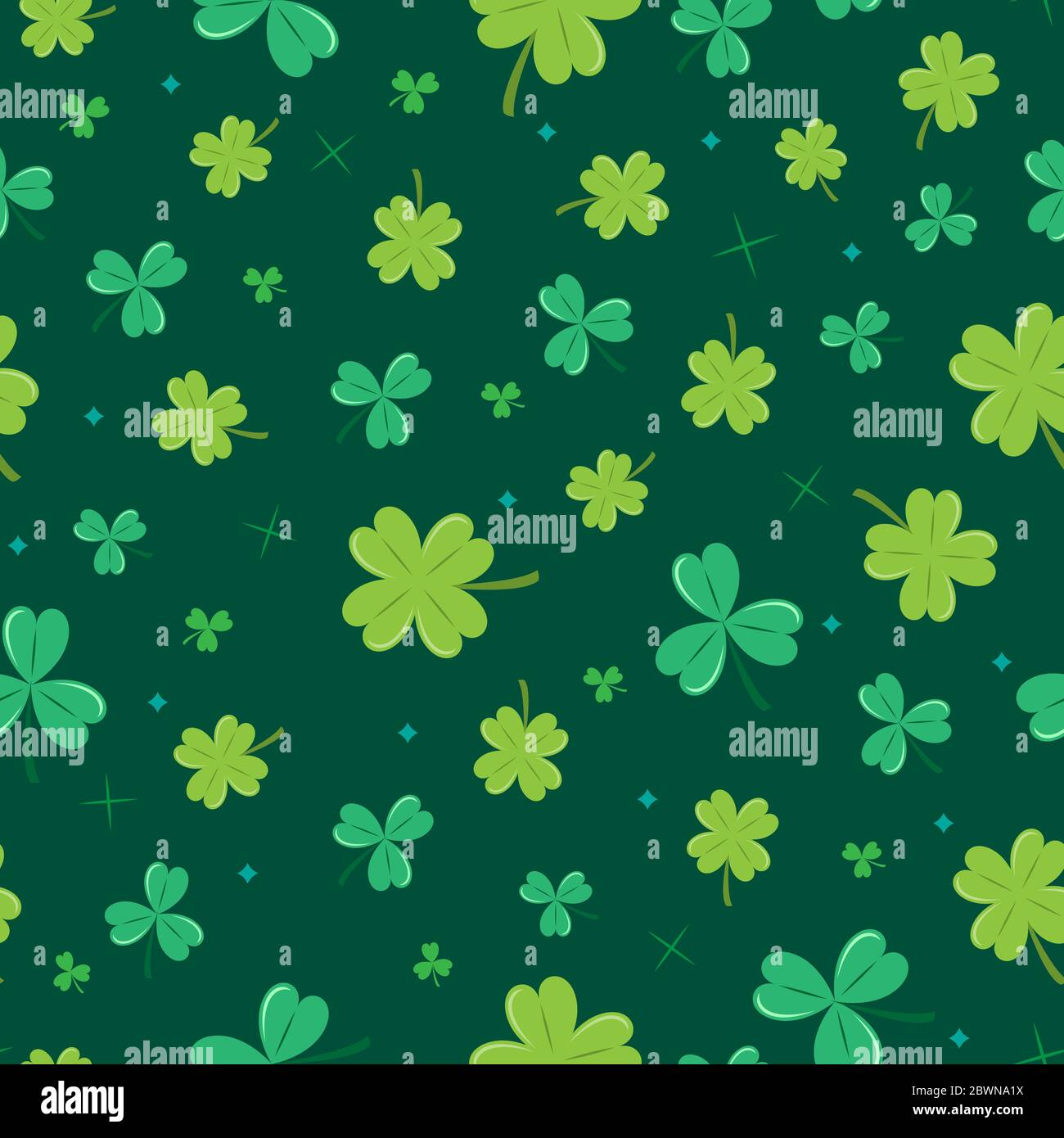 Clover pattern background. Vector in green colors Stock Vector Image ...