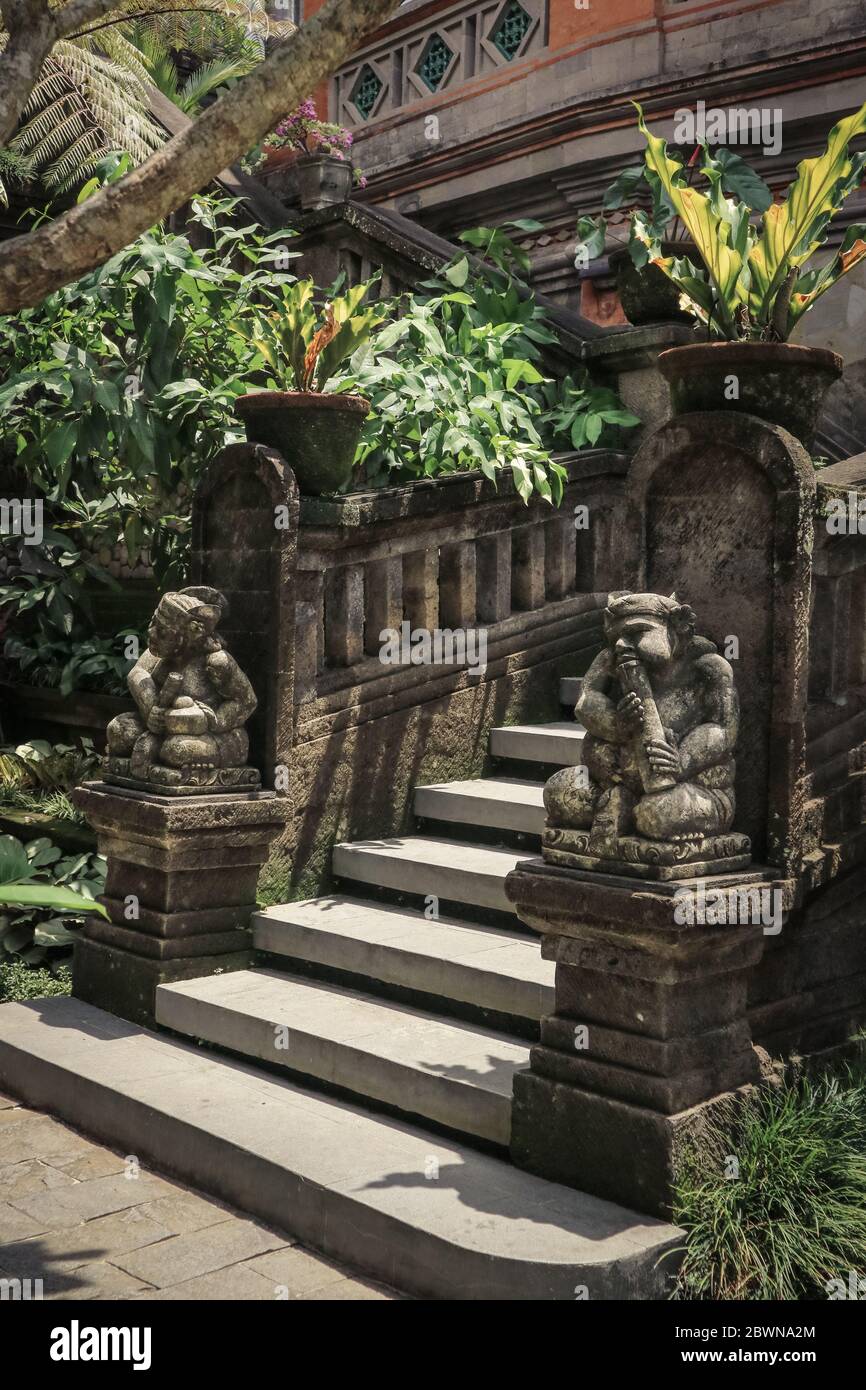 Traditional Balinese stone sculpture for outdoore decoration of houses ...