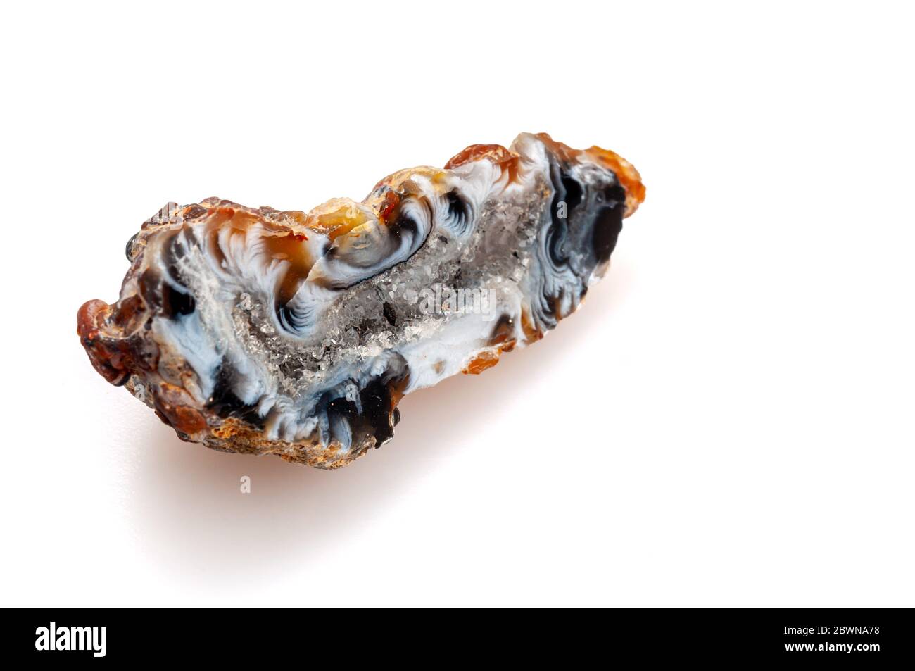 Geode agate on white background.A natural stone Stock Photo - Alamy