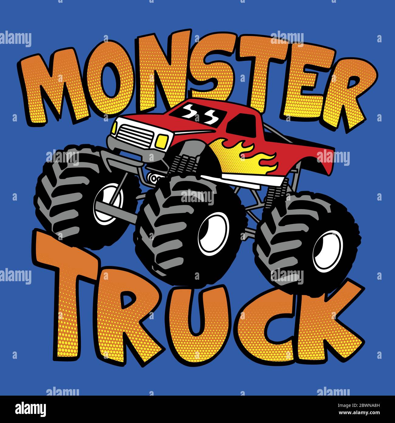 MONSTER TRUCK VECTOR, SLOGAN PRINT Stock Photo - Alamy