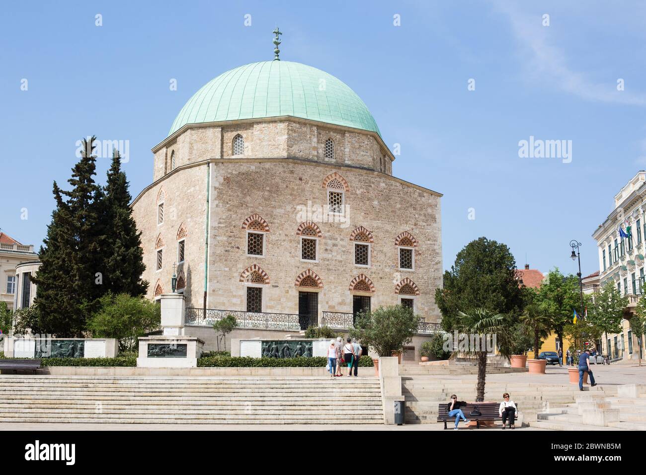 Pecs, Hungary - April 24 2018: Mosque of Pasha Gazi Kassim on sunny day ...