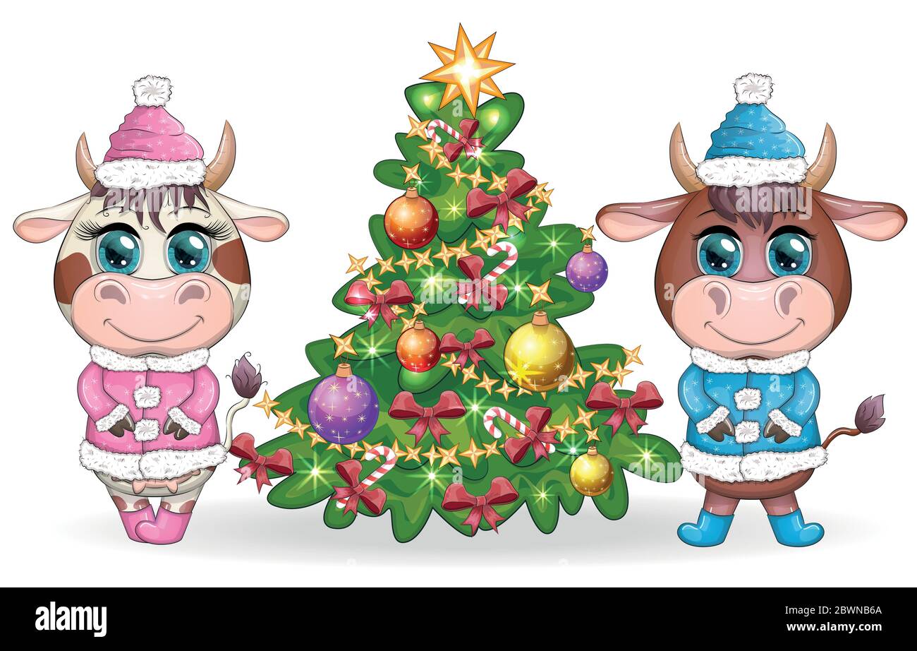 Funny cow in snow Stock Vector Images - Alamy