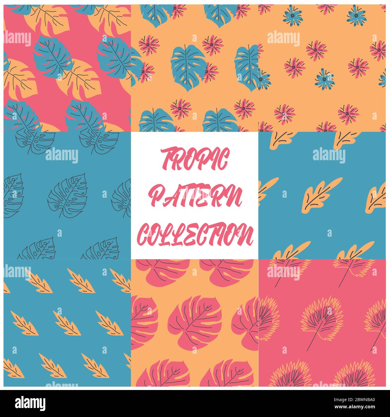 Minimal floral pattern in scandinavian style. Abstract monstera flowers ...