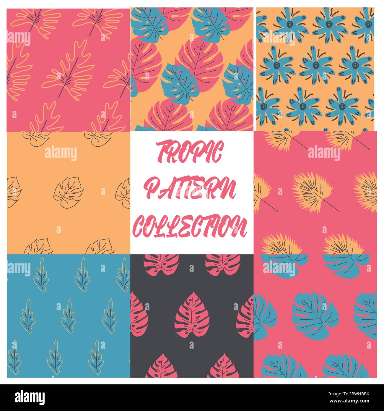 Minimal floral pattern in scandinavian style. Abstract monstera flowers ...