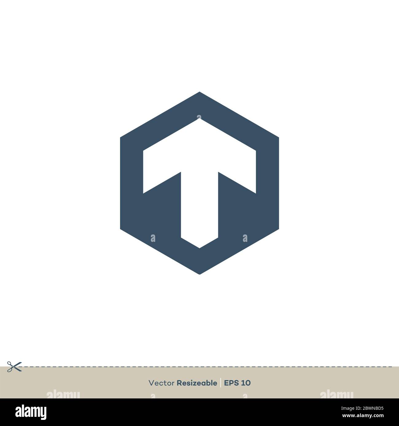 Letter T Up Arrow Hexagon Shape Logo Template Illustration Design ...