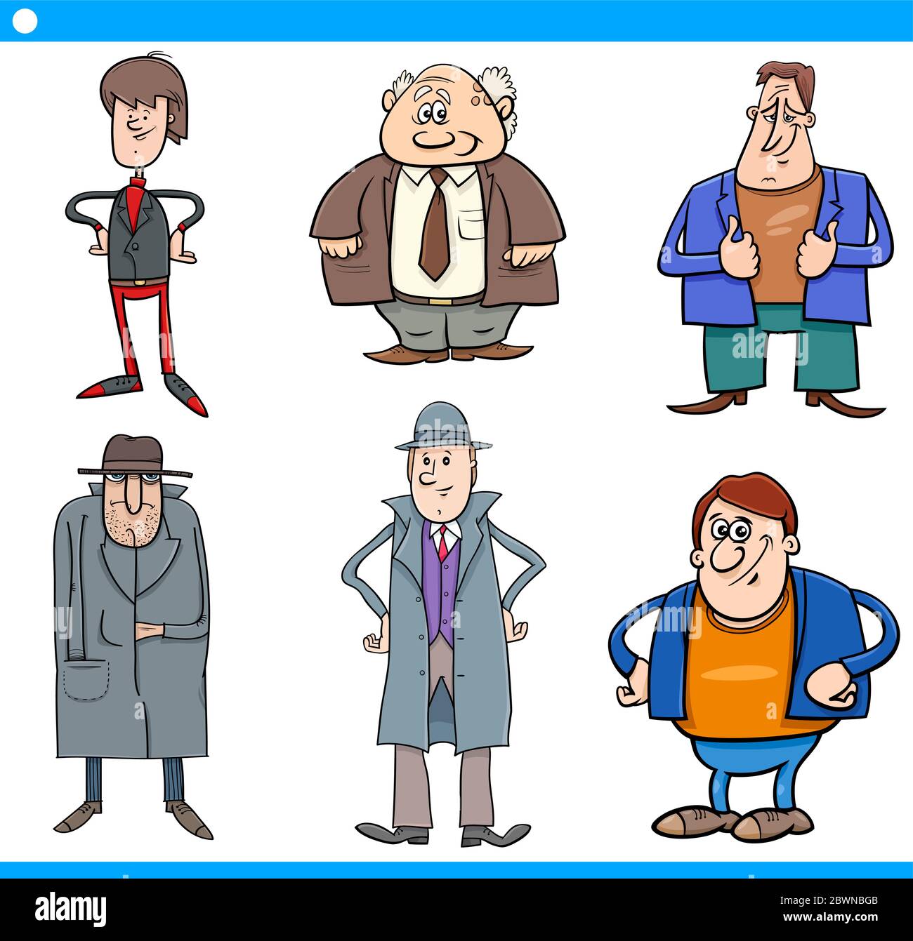 Cartoon Illustration Set of Comic Men Characters Stock Vector Image ...