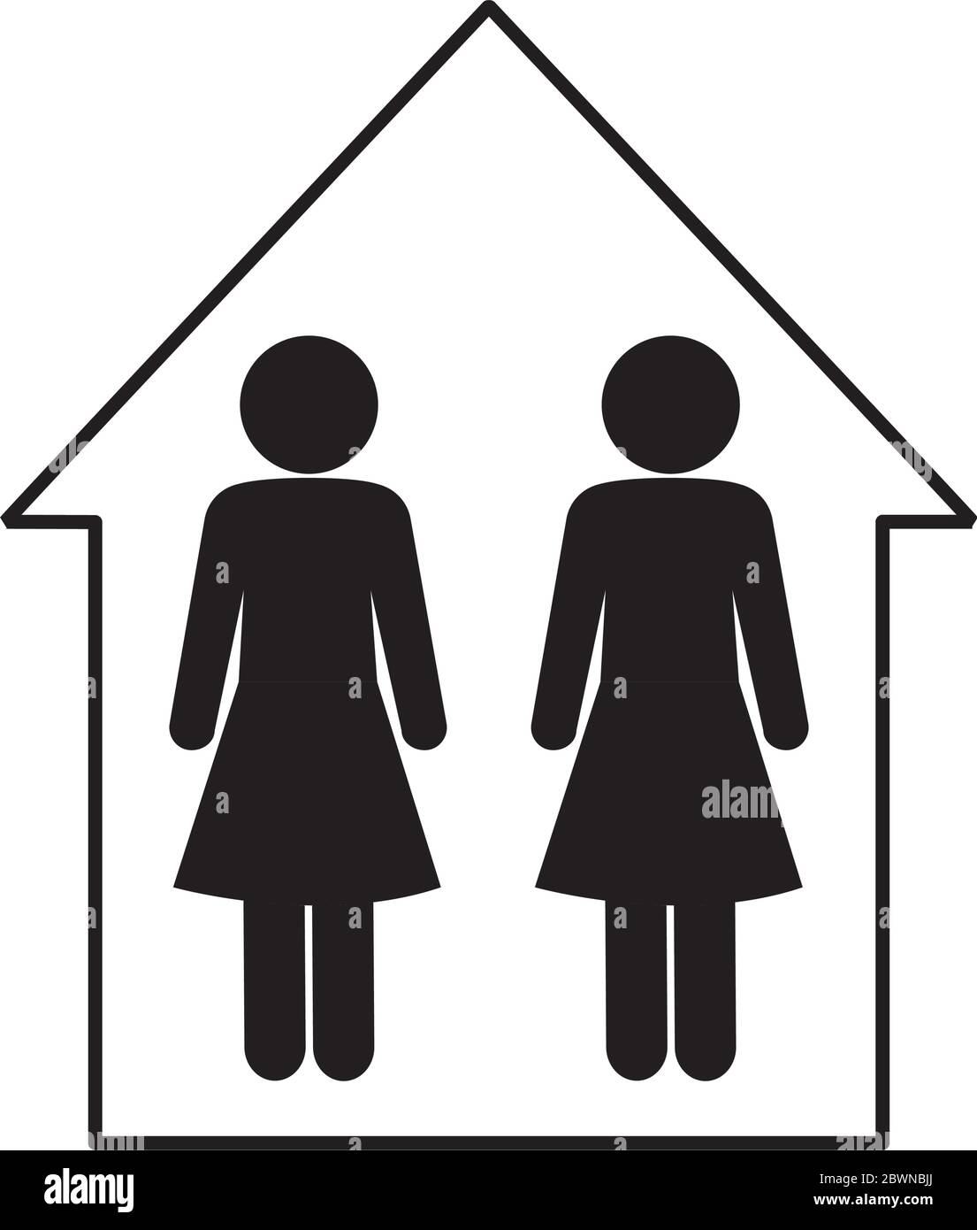 Women avatars inside house silhouette style icon vector design Stock ...