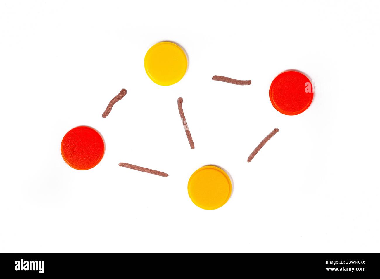 Simple small decentralized network with four circle nodes and ...