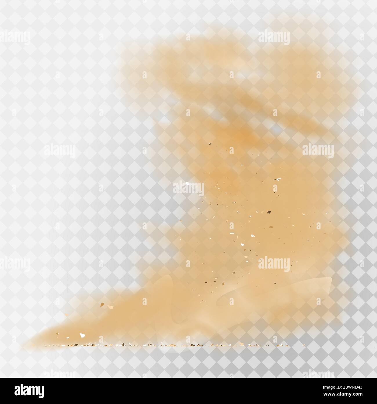 Dust cloud isolated on transparent background. Sand storm, beige powder ...
