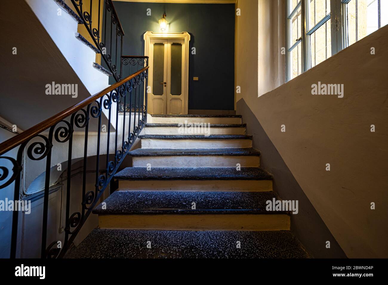 Old Corridor and stairs of an old house Stock Photo - Alamy