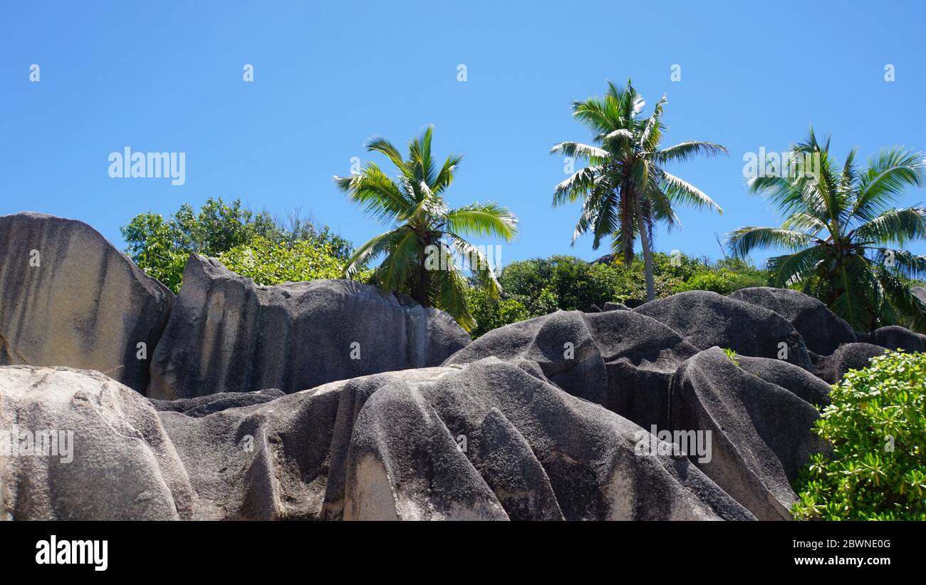 amazing tropical landscape on the seychelles islands Stock Photo - Alamy