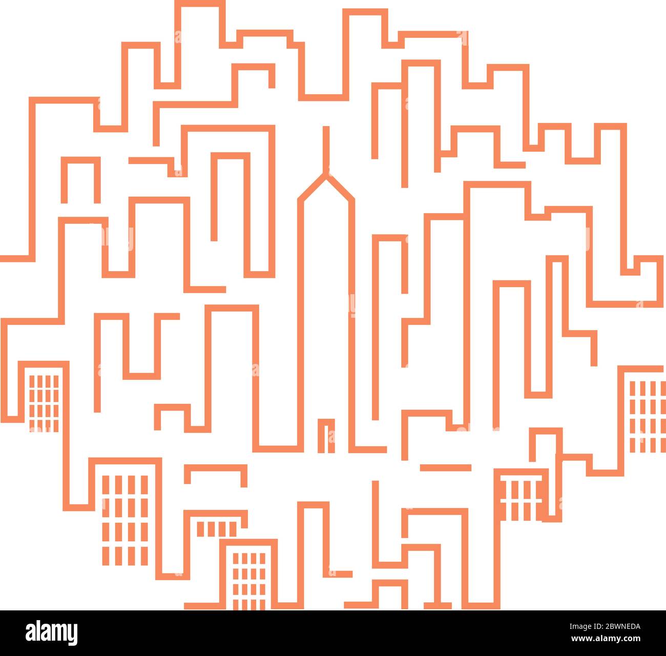 Map with buildings Cut Out Stock Images & Pictures - Alamy