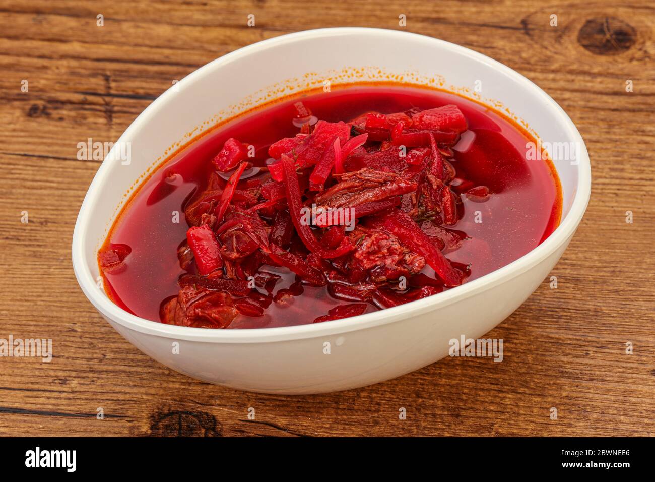 Russian traditional Borsch soup with cabbage and beef Stock Photo - Alamy