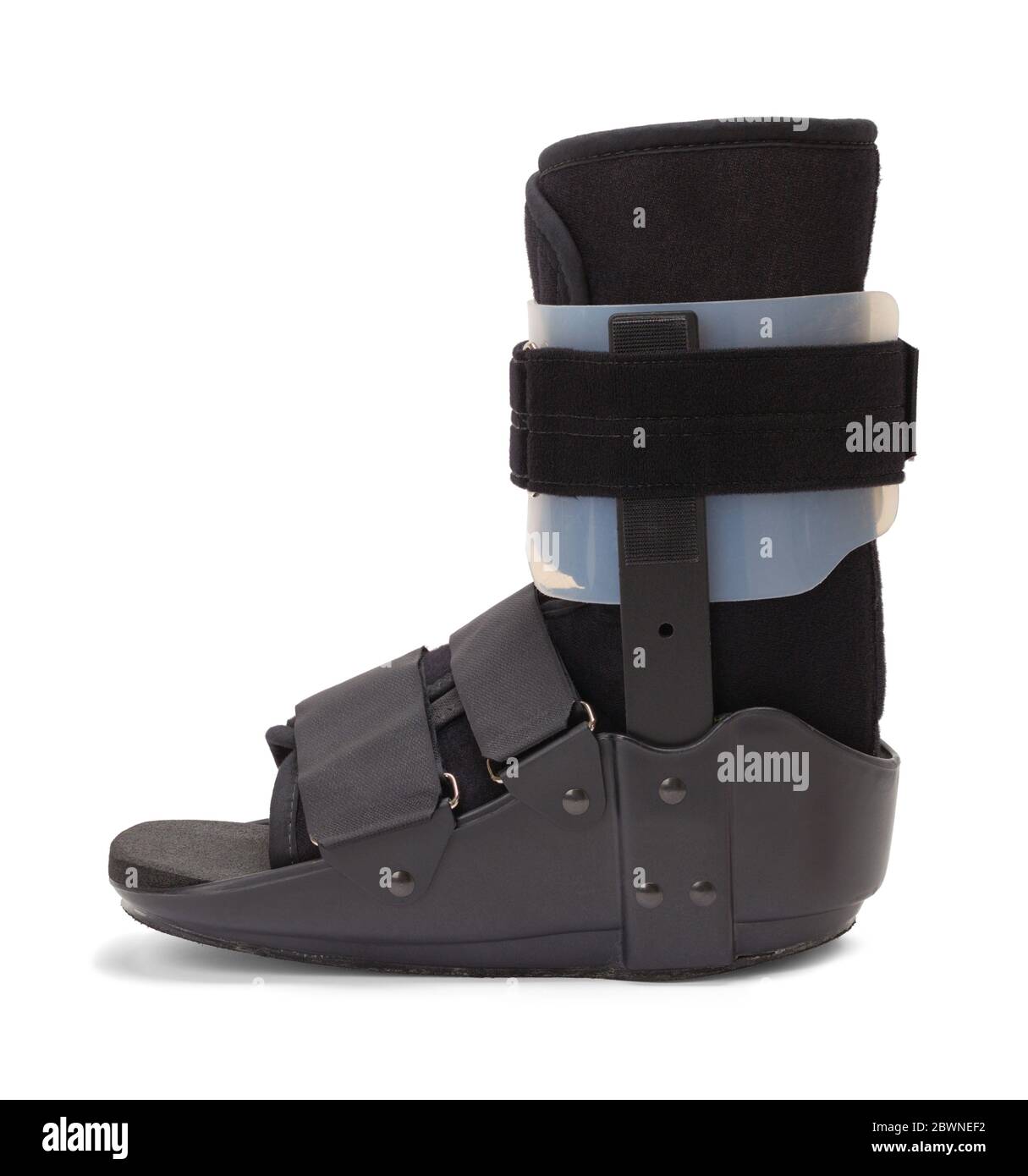Black Orthopedic Medical Boot Side View Isolated on White Background ...