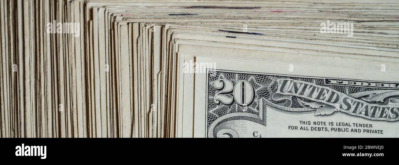 Stack of twenty dollar bills hi-res stock photography and images - Alamy