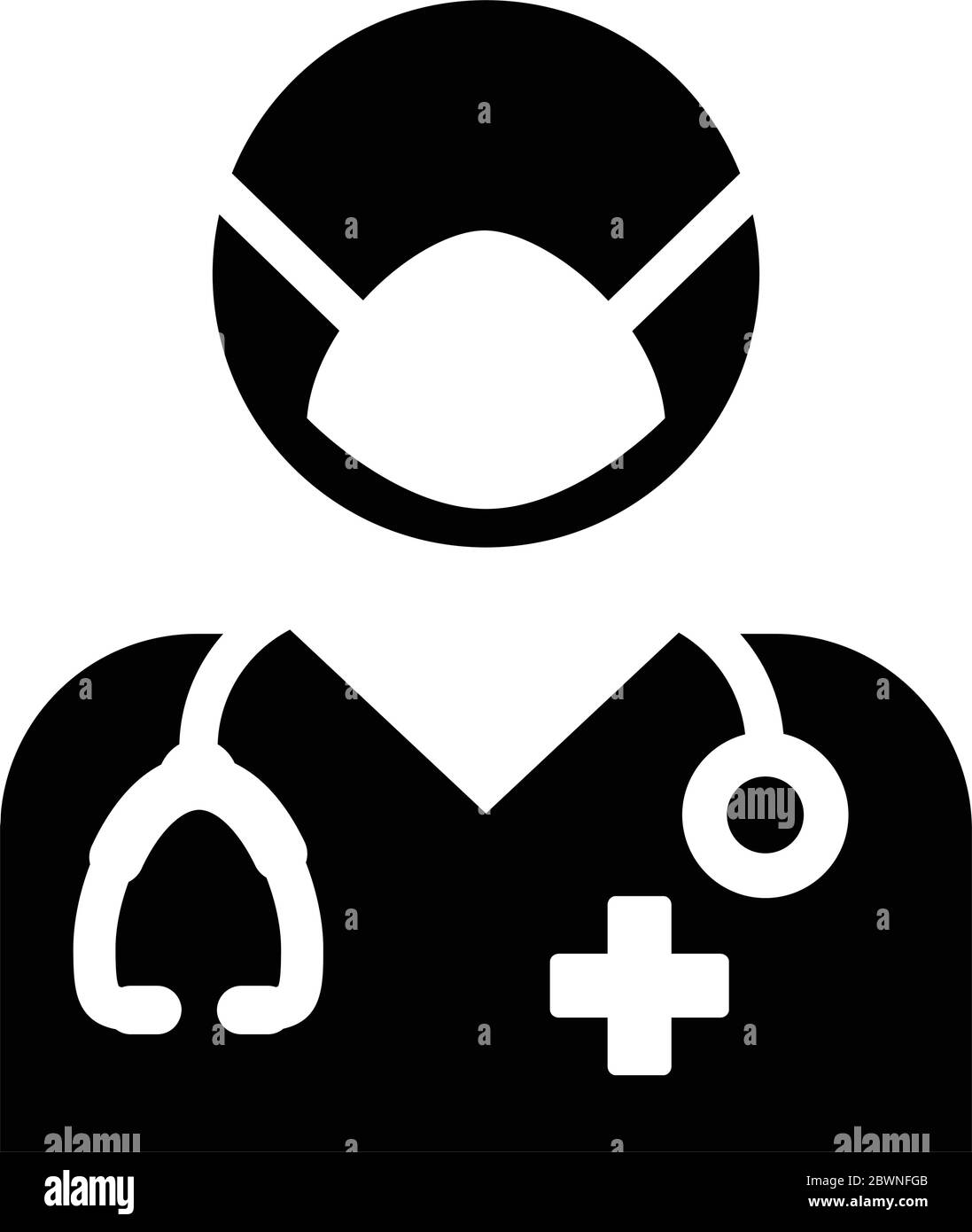 Healthcare Icon Vector Doctor With Face Mask Male Person Profile Avatar