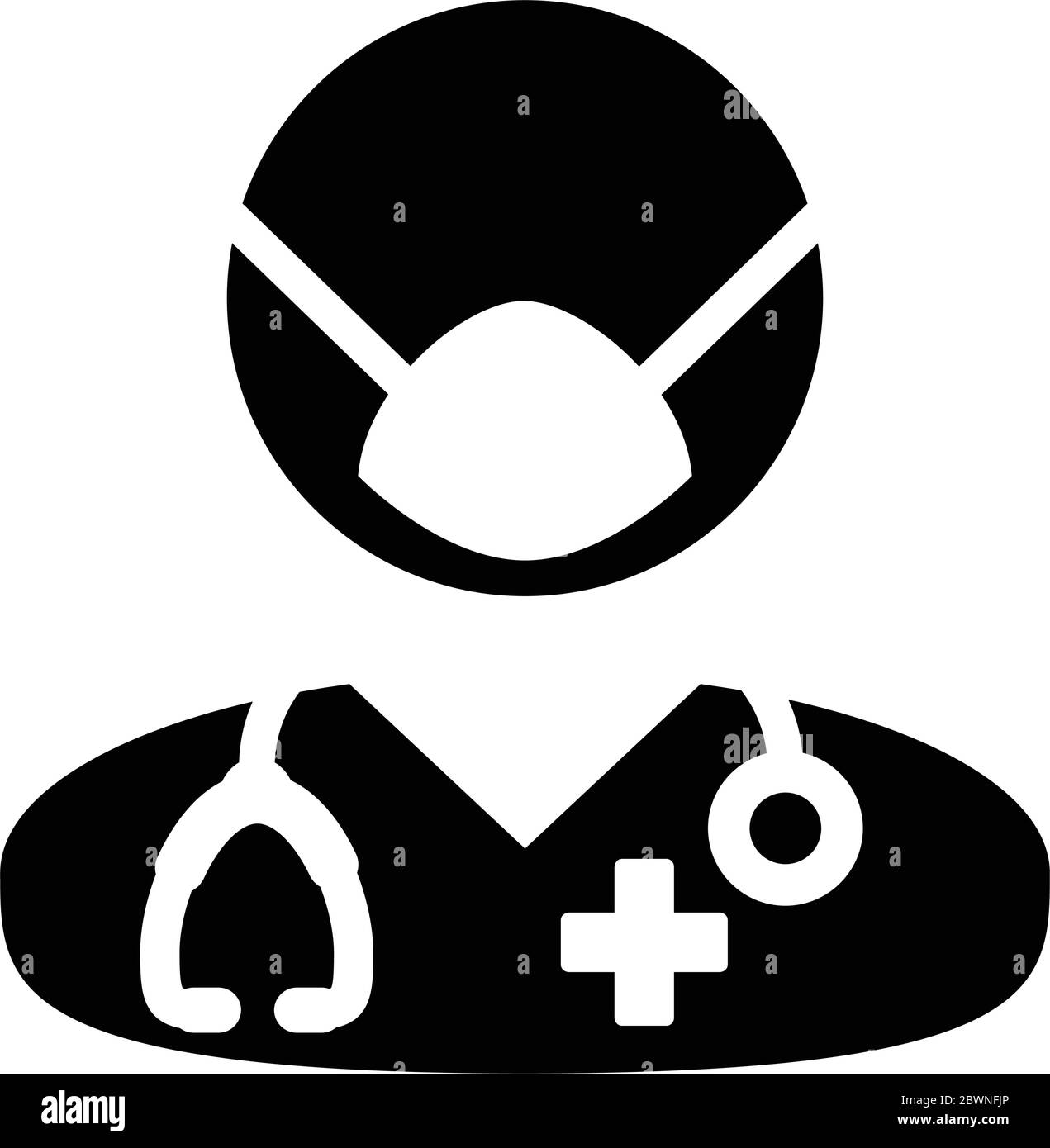 Medical icon vector doctor with surgical face mask male person profile ...