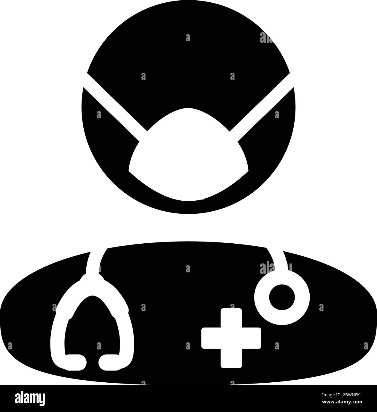 Healthcare icon vector doctor with surgical face mask male person ...