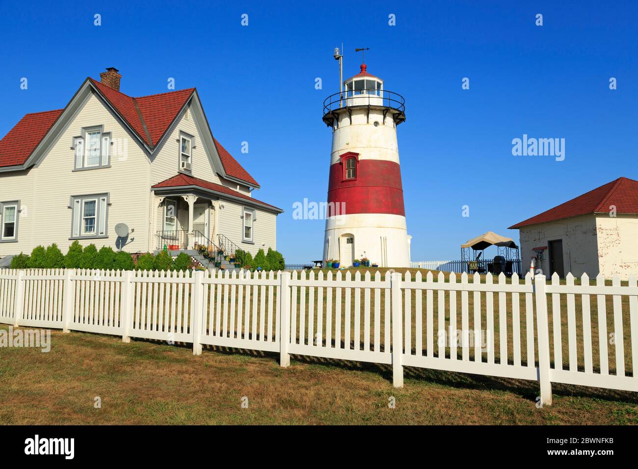 Stratford Point Lighthouse, Bridgeport, Connecticut, USA Stock Photo ...