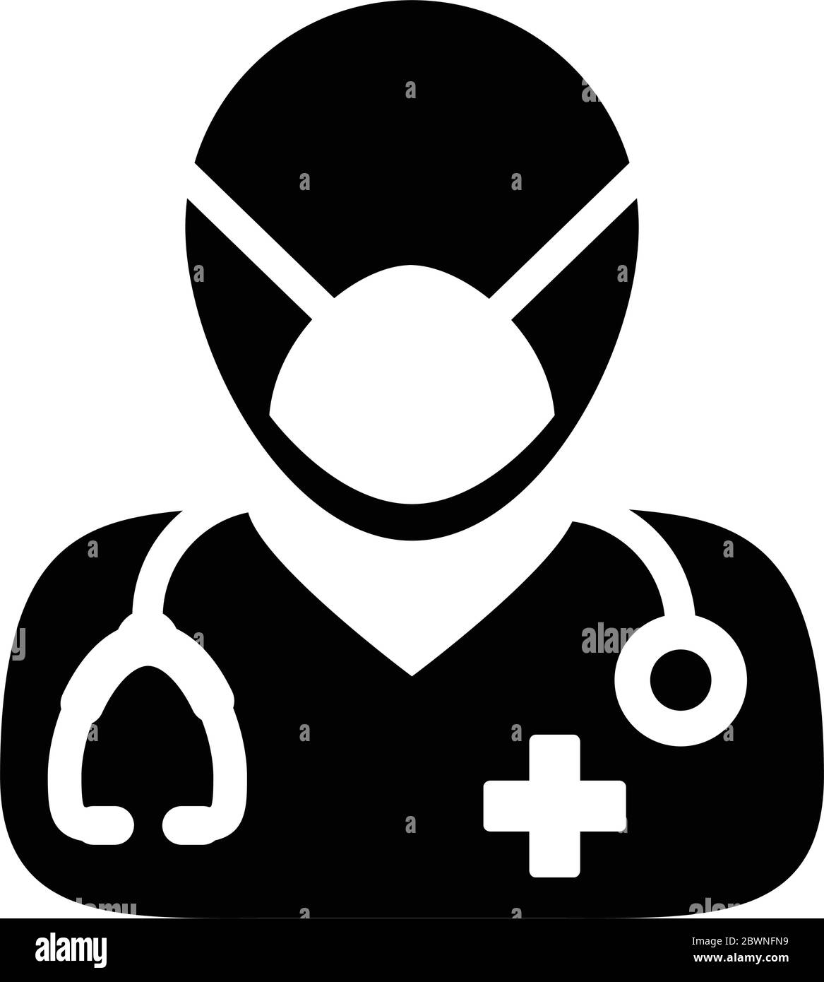 Medical icon vector doctor with surgical face mask male person profile ...