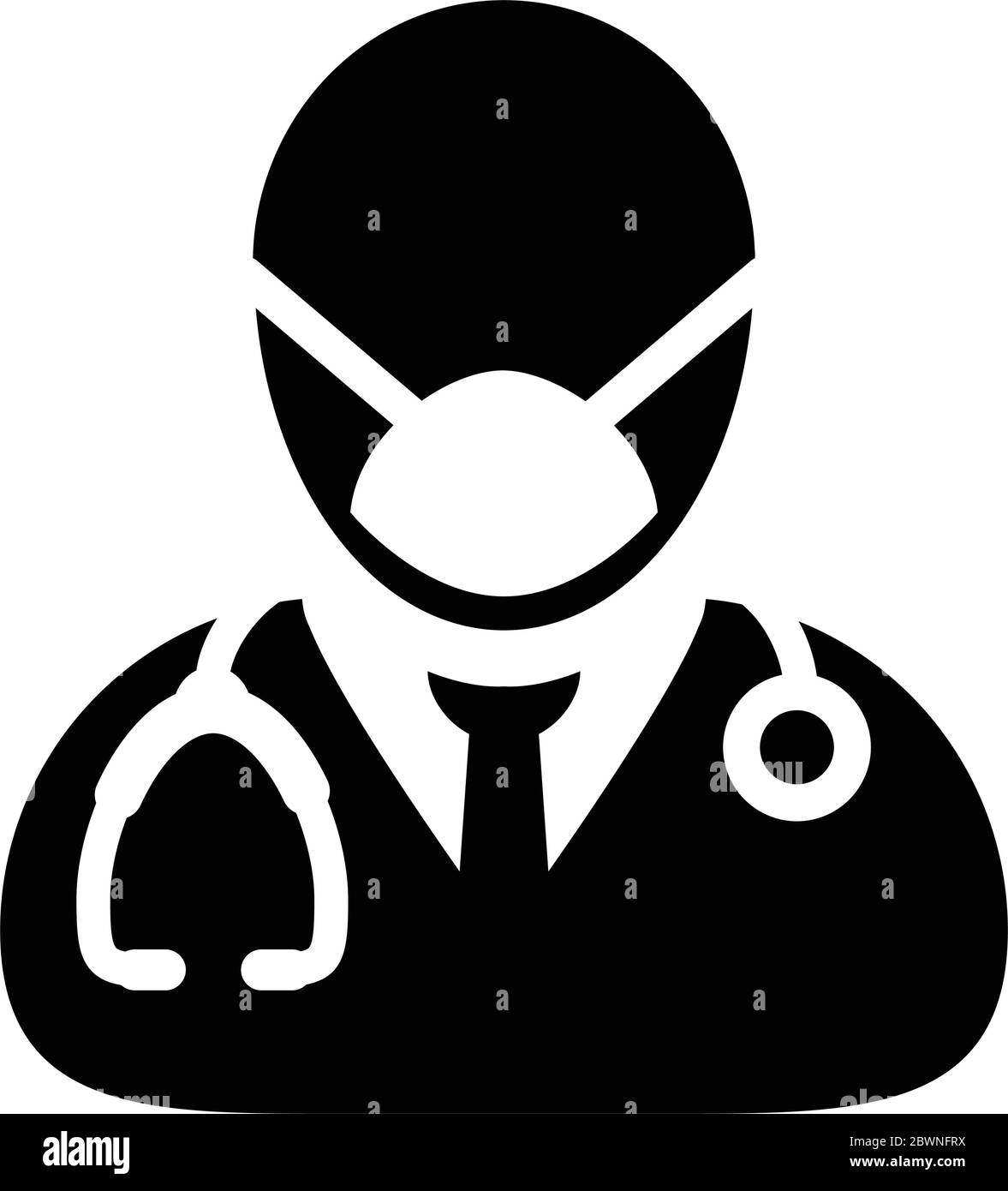 Health icon vector doctor with surgical face mask male person profile ...