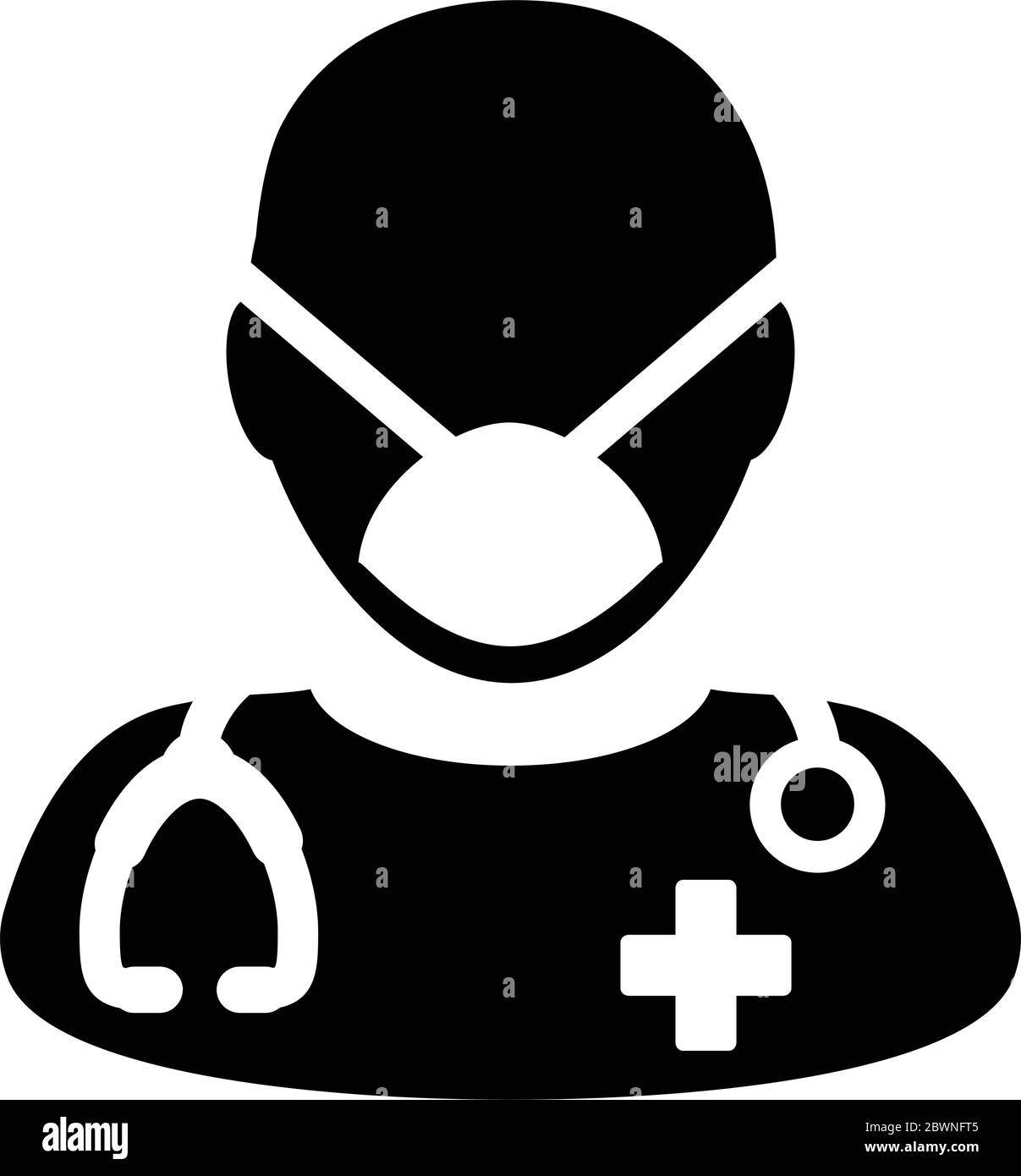 Health icon vector doctor with face mask male person profile avatar ...