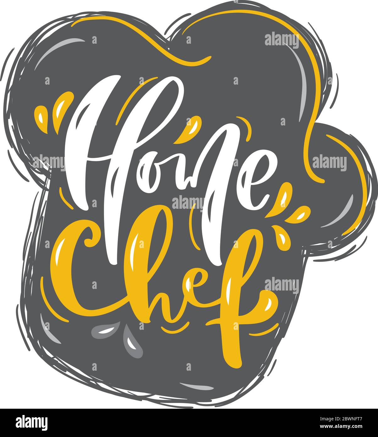 Home Chef calligraphy lettering vector text for food cooking blog ...