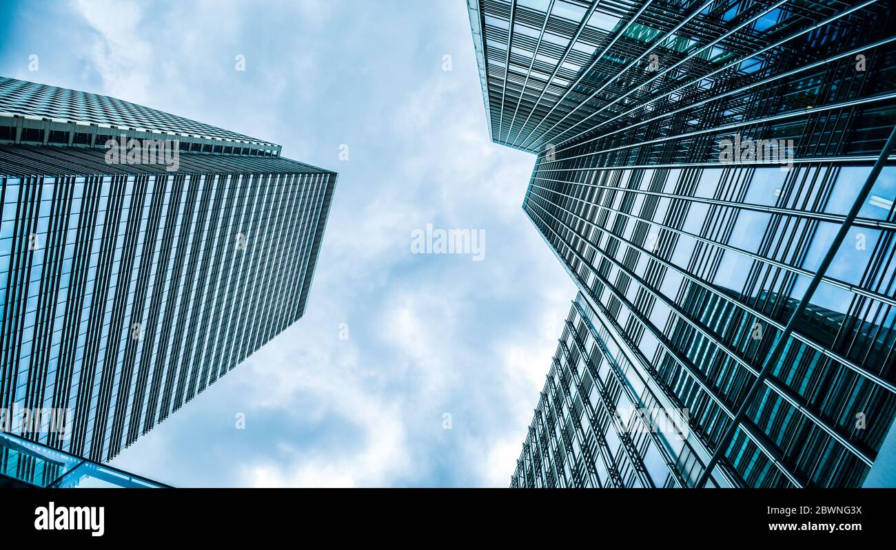 Corporate building.Vivid blue and turquoise office building Stock Photo ...