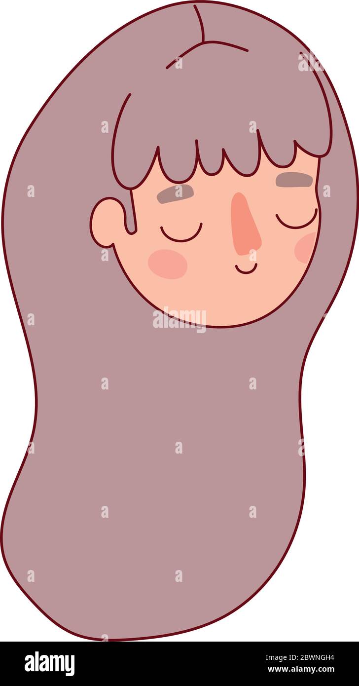 Head woman cartoon with brown hair vector design Stock Vector Image ...