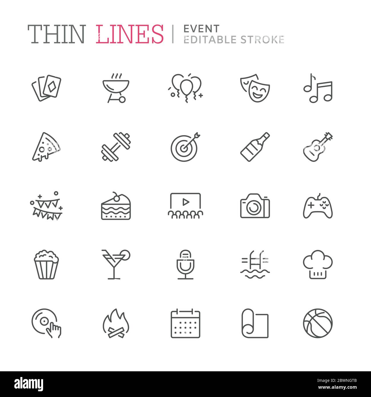 Bucket icon editable outline hi-res stock photography and images - Alamy