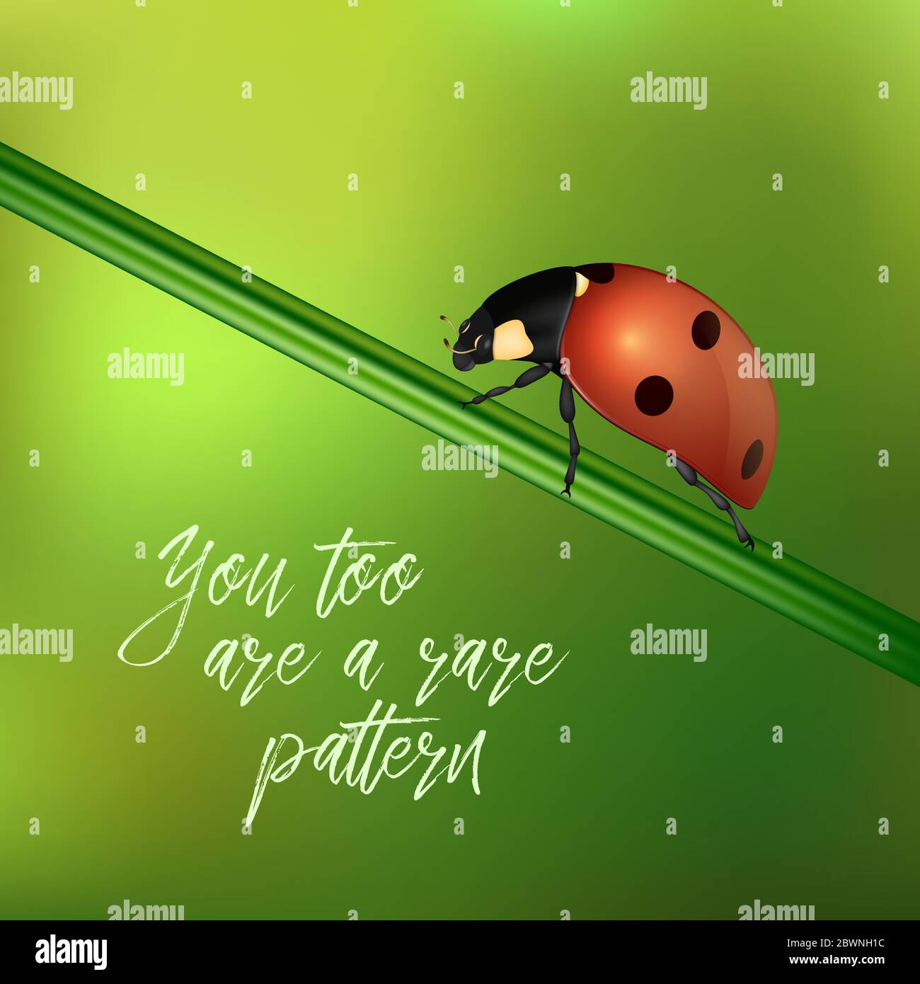 Yoy too are a rare pattern - vector background with quote and realistic ...