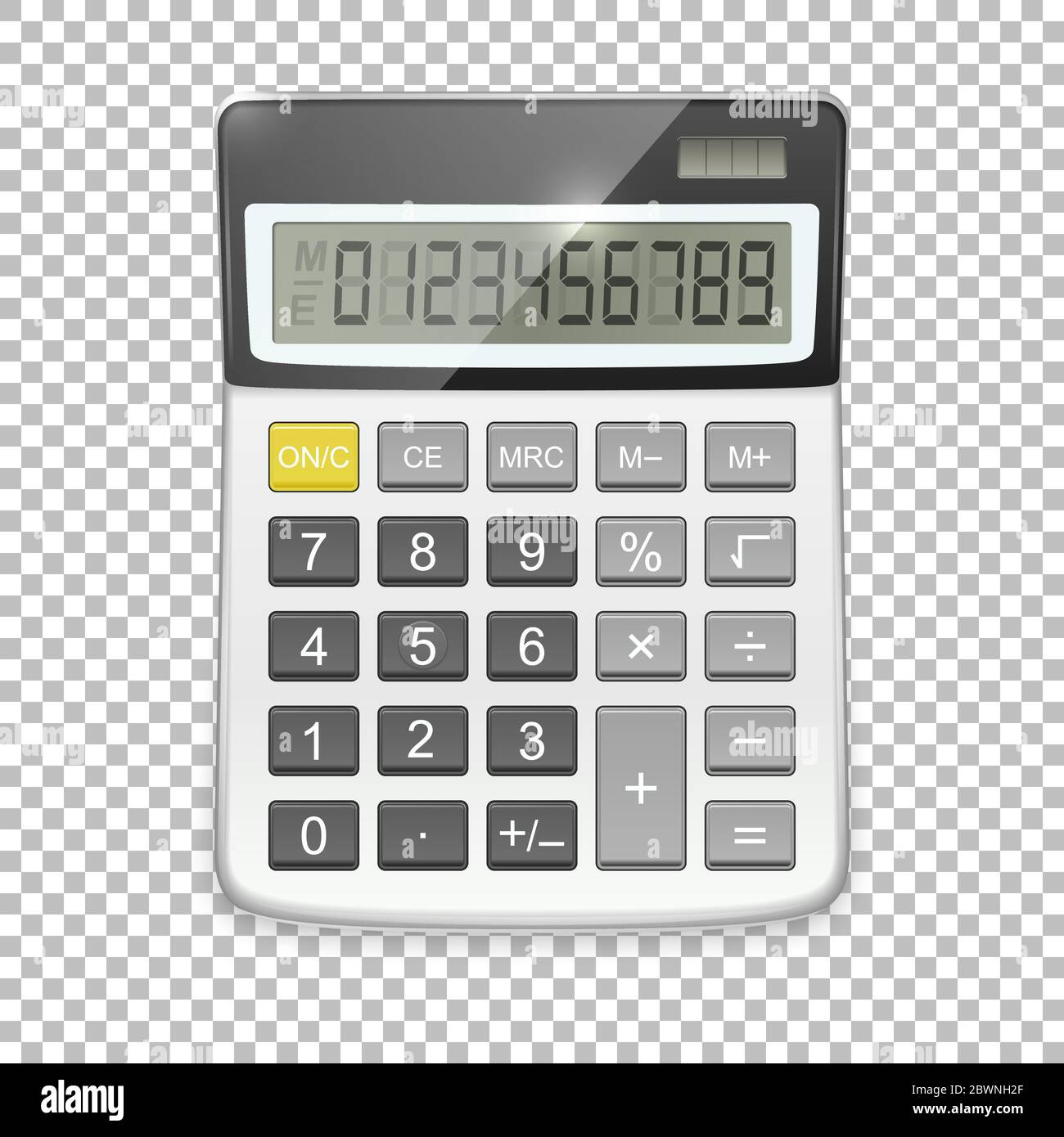 Vector realistic calculator icon isolated on transparent background ...