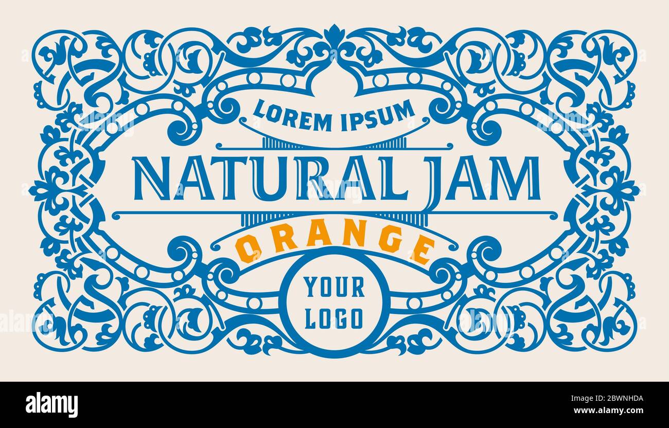 Vintage Organic Jam Label with Floral Elements Stock Vector Image & Art ...