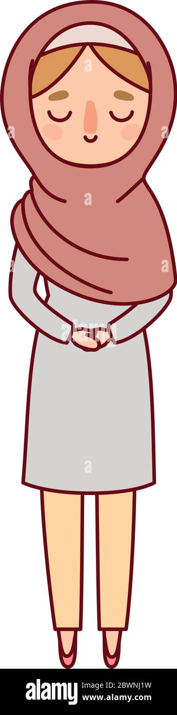 Muslim woman cartoon with traditional cloth vector design Stock Vector ...