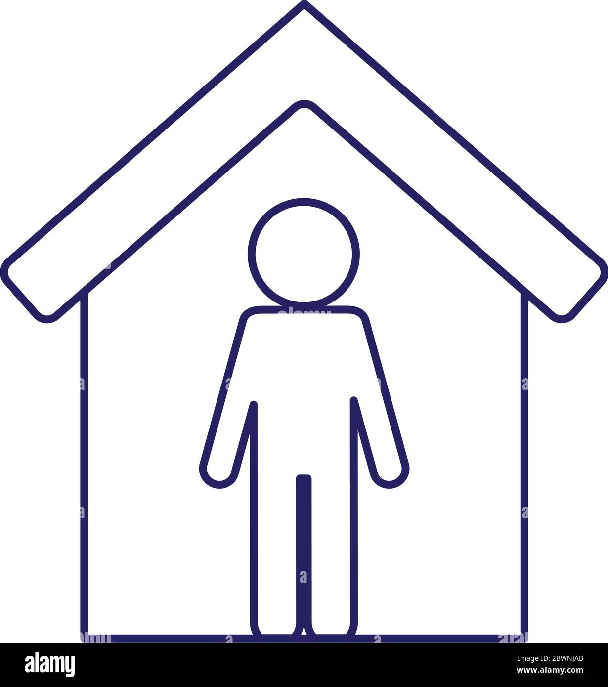Avatar inside house line style icon vector design Stock Vector Image ...