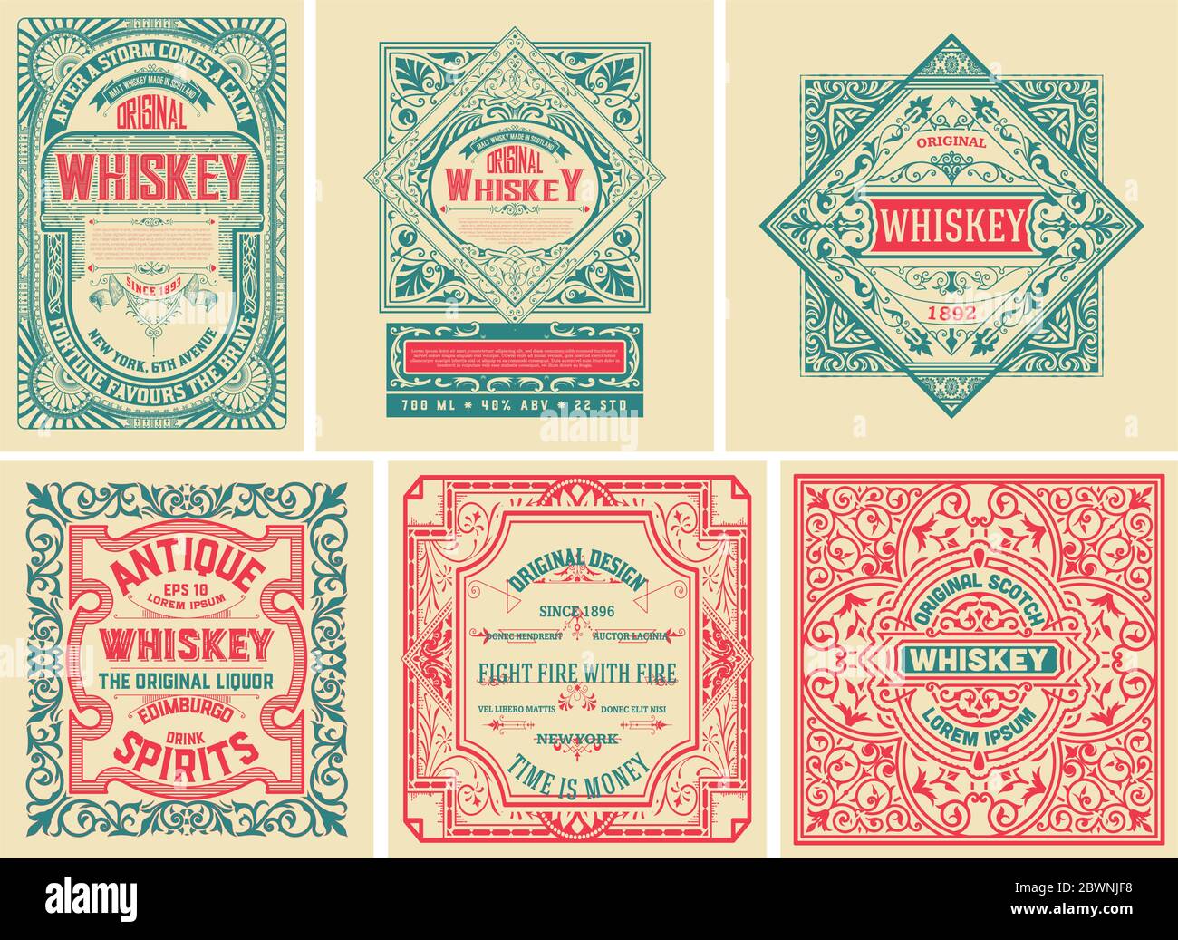 Set of 6 vintage labels for packing Stock Vector Image & Art - Alamy