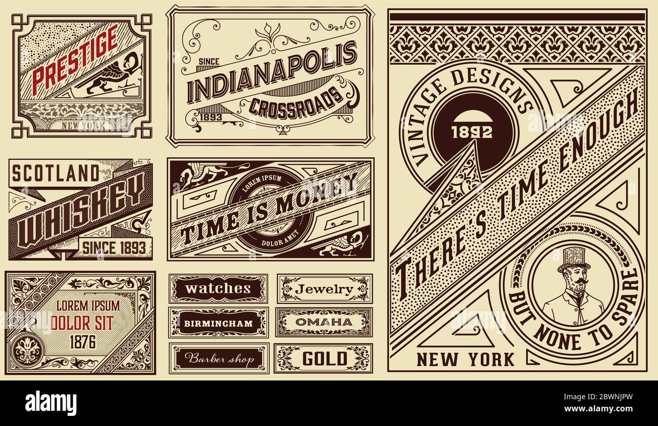 Retro cards set templates. Vector Stock Vector Image & Art - Alamy