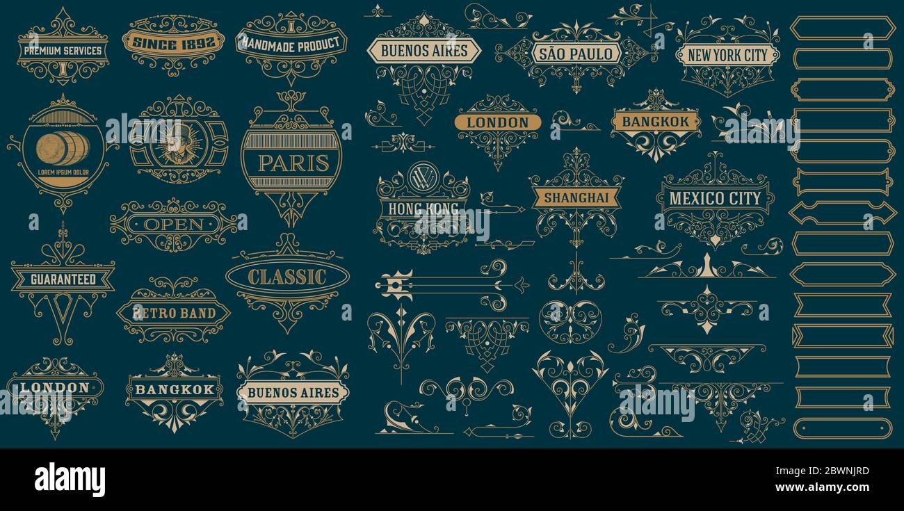 Vintage logos and elements. vector template Stock Vector Image & Art ...