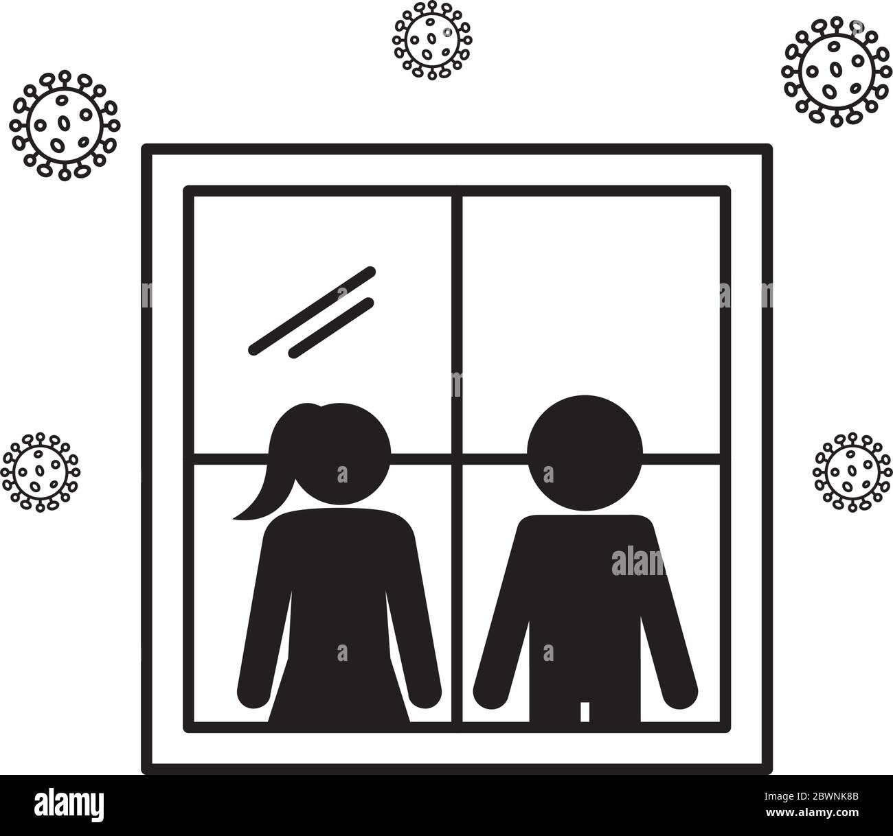 Woman silhouette inside window Stock Vector Images - Alamy