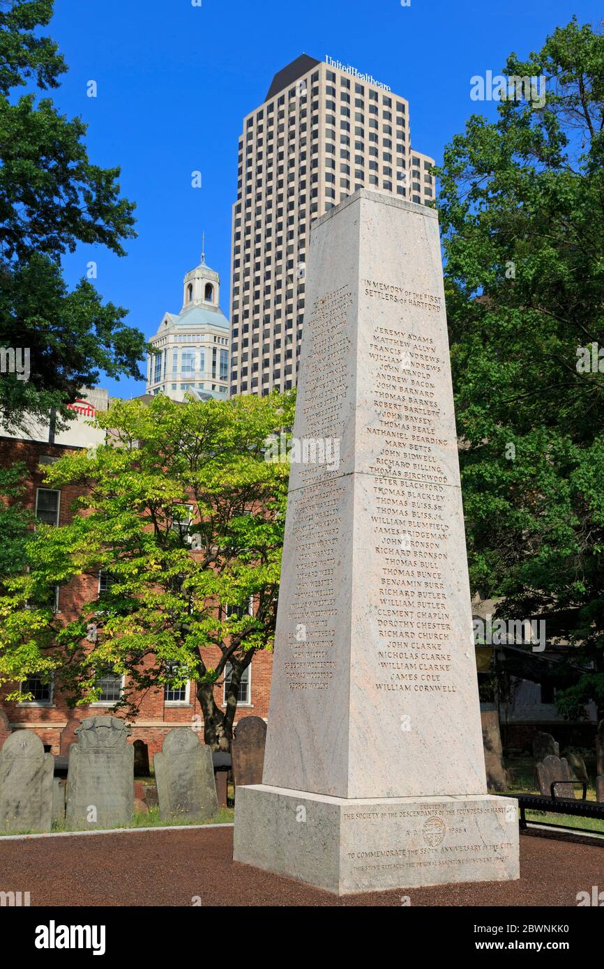 Settlers Monument, Ancient Burying Ground, Hartford, Connecticut, USA ...