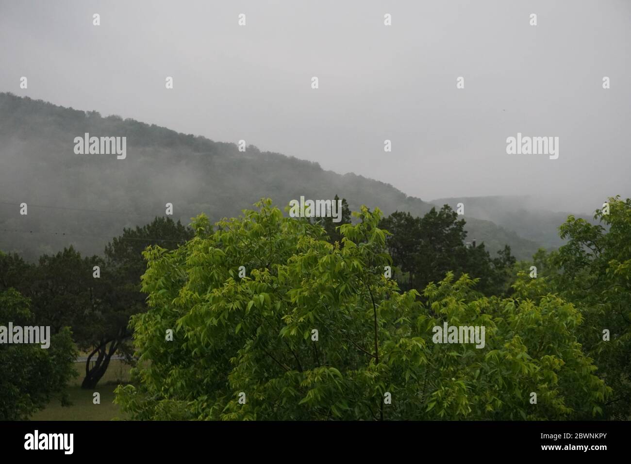 morning haze in the Texas hill country Stock Photo - Alamy