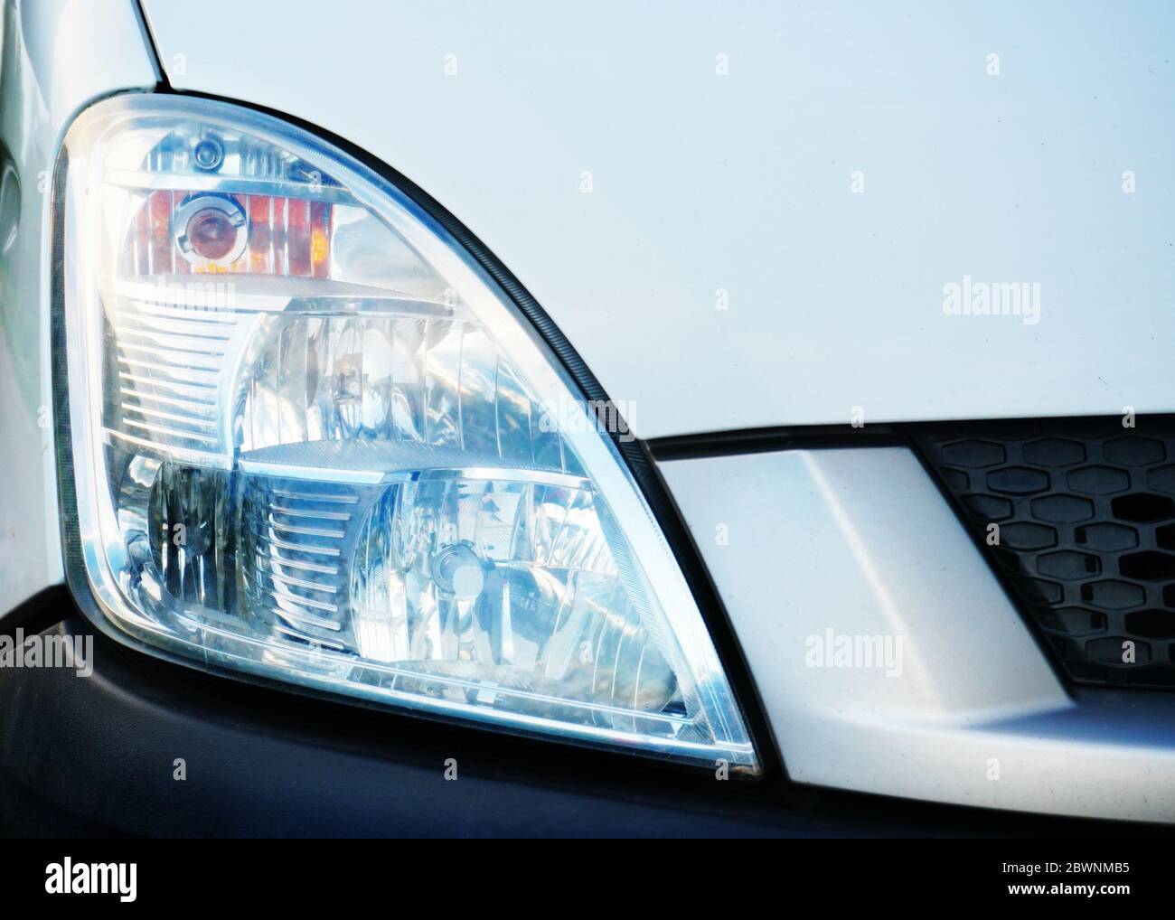 Detail headlight lamp car, front view Stock Photo - Alamy