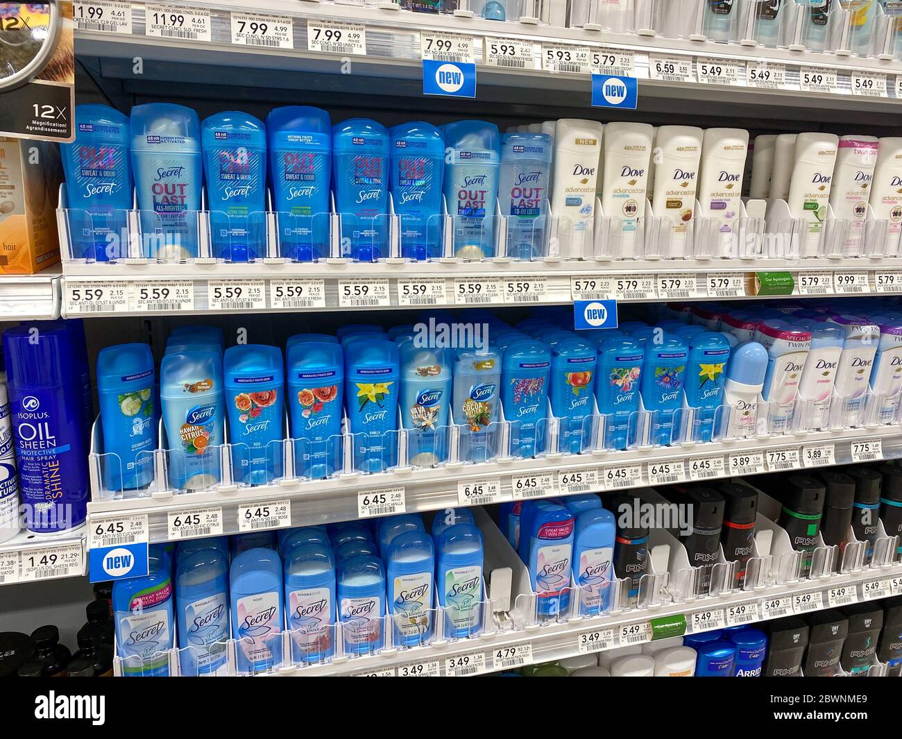 Orlando,FL/USA -5/9/20: A display of Secret and Dove deodorant ready ...