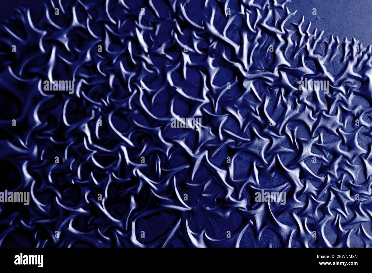Beautiful dark blue iron pattern. Cracked surface painted in dark blue ...