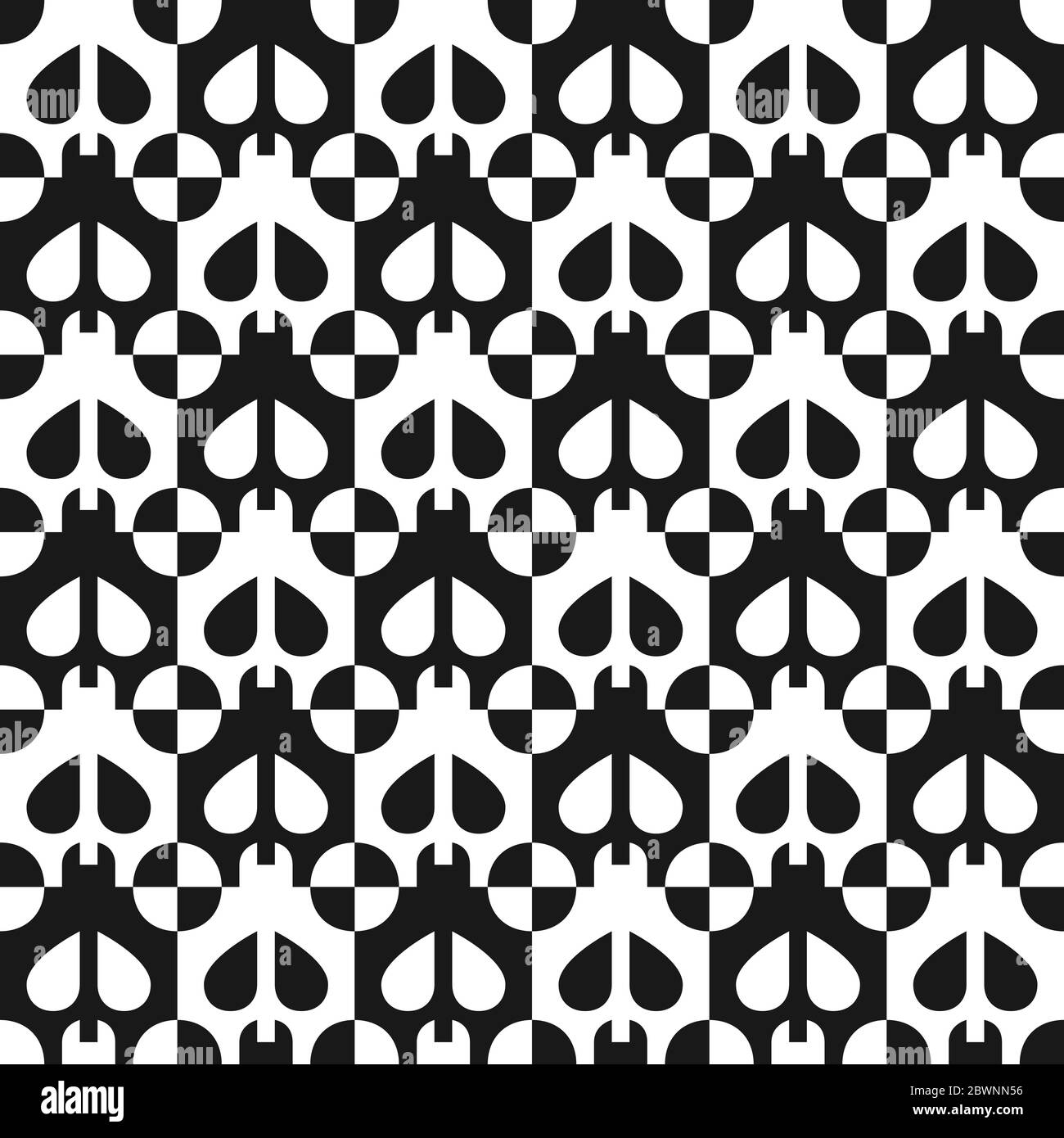 Seamless geometric abstract pattern with silhouettes of skulls Stock ...