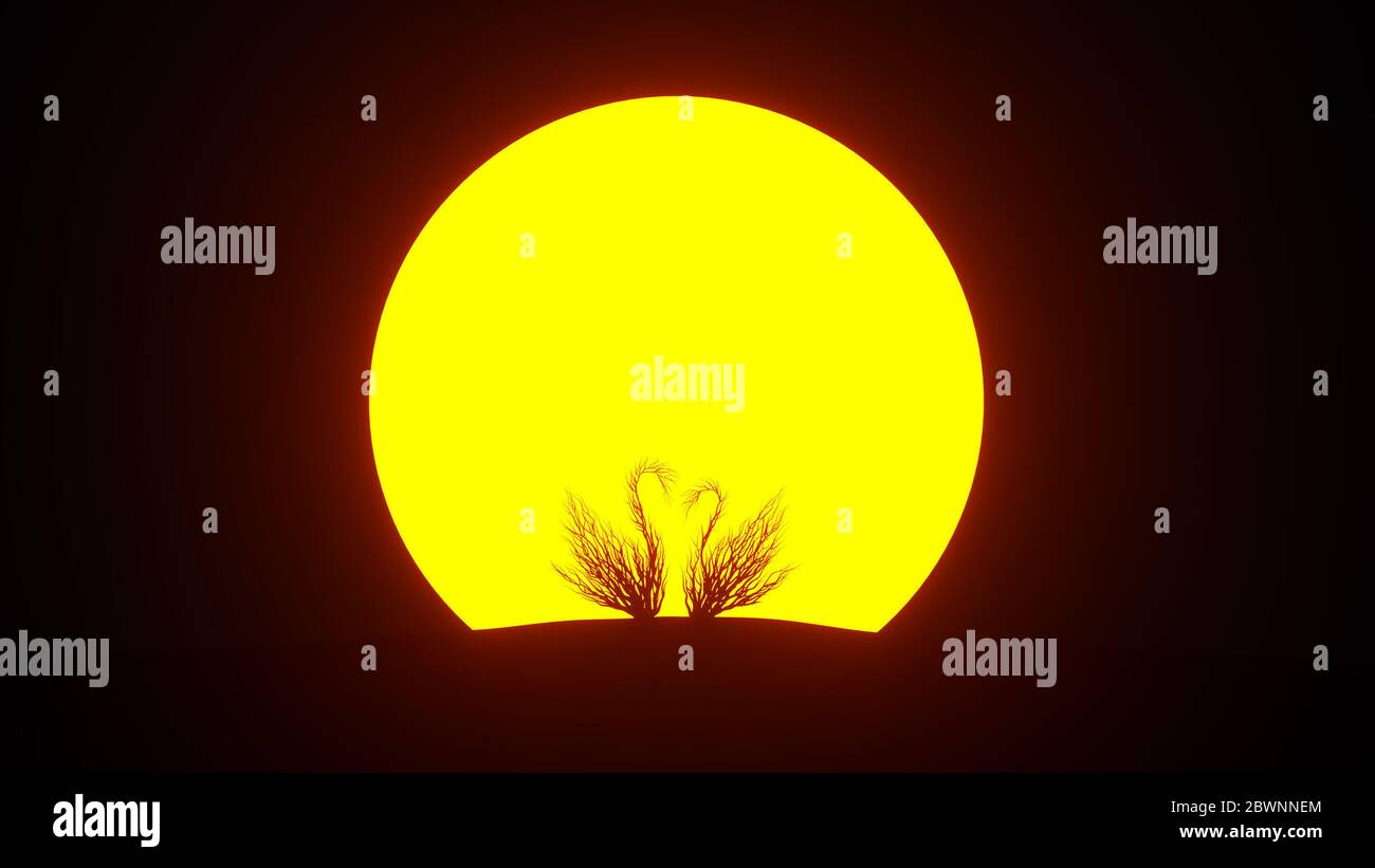 Silhouette of a tree in a shape of a swan. Eco Concept. 3D rendering ...