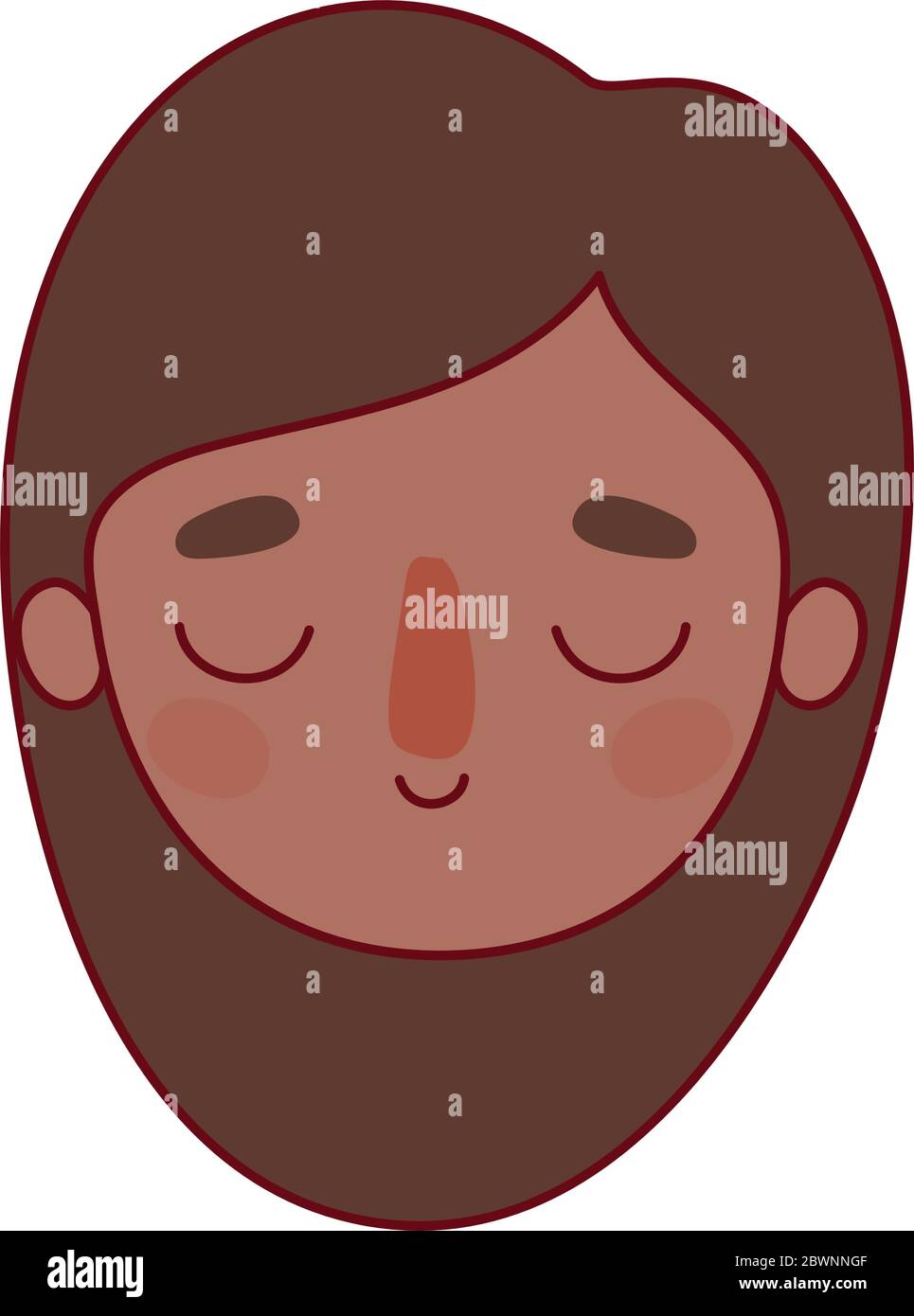 Head woman cartoon with brown hair vector design Stock Vector Image ...