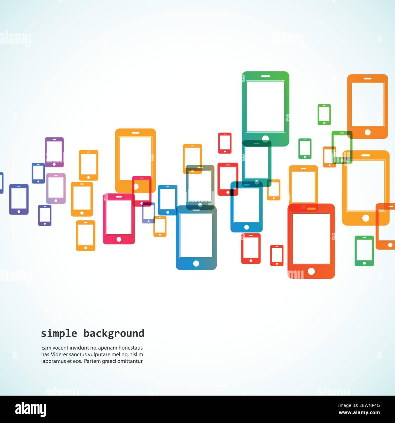 Vector illustration. Bright smartphones white background Stock Vector ...